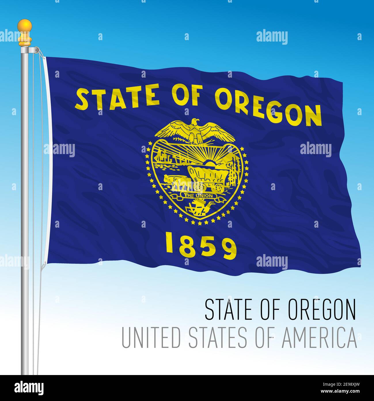 Oregon federal state flag, United States, vector illustration Stock ...