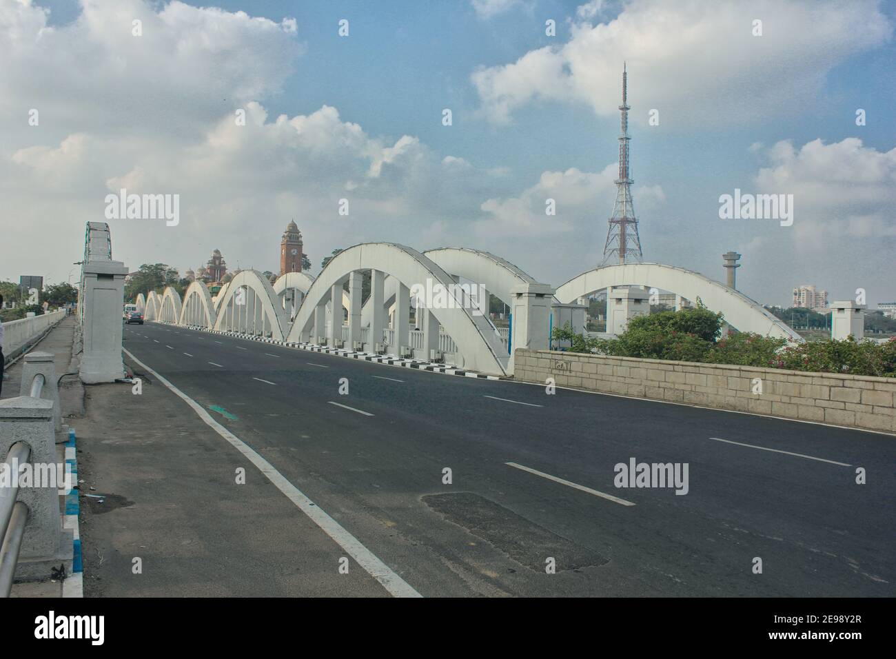 Street Scene in Tamil nadu, chennai, India- napier bridge Stock Photo ...