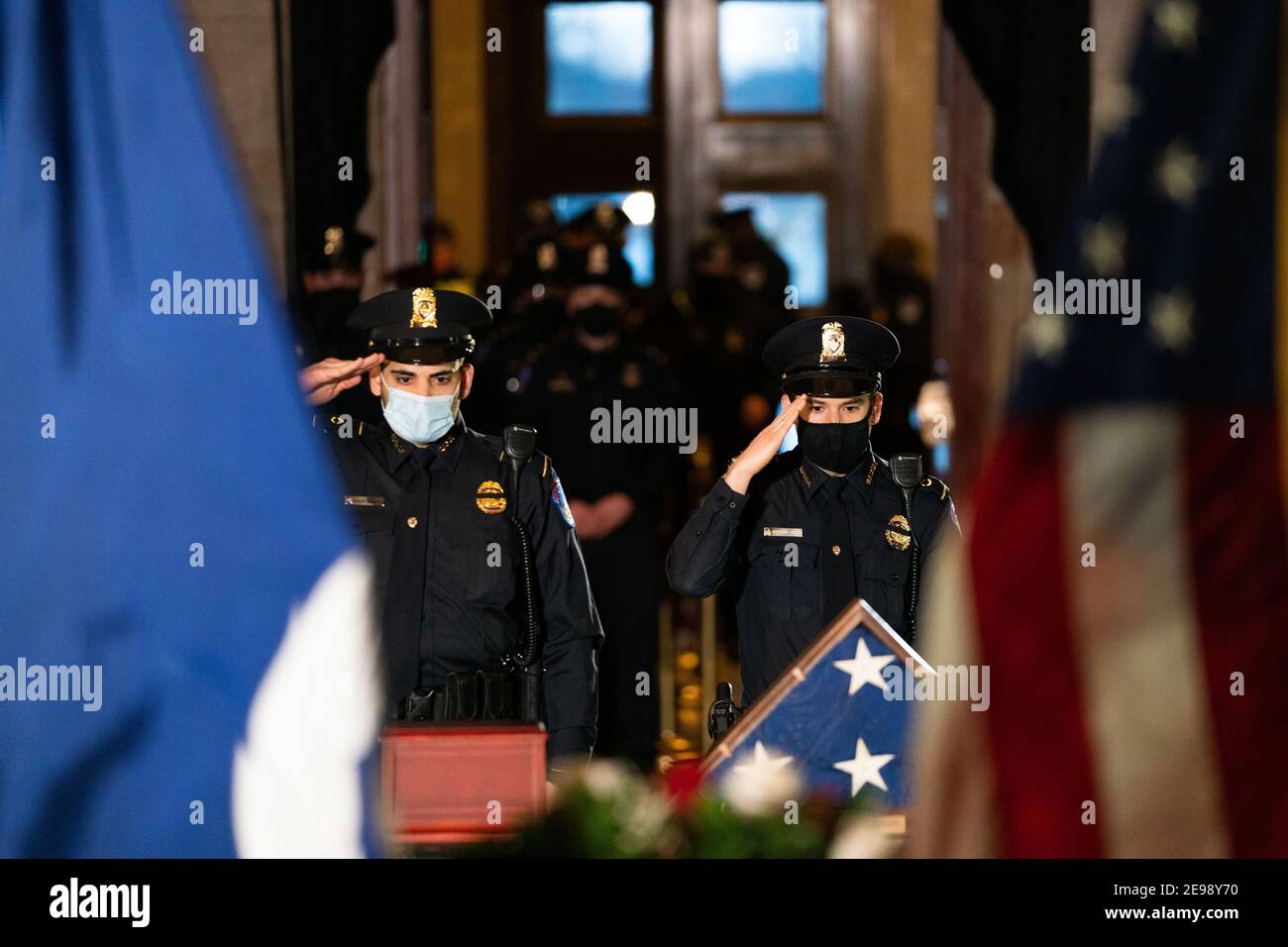 Capitol Police Officers Pay Their Respects To Officer Brian Sicknick
