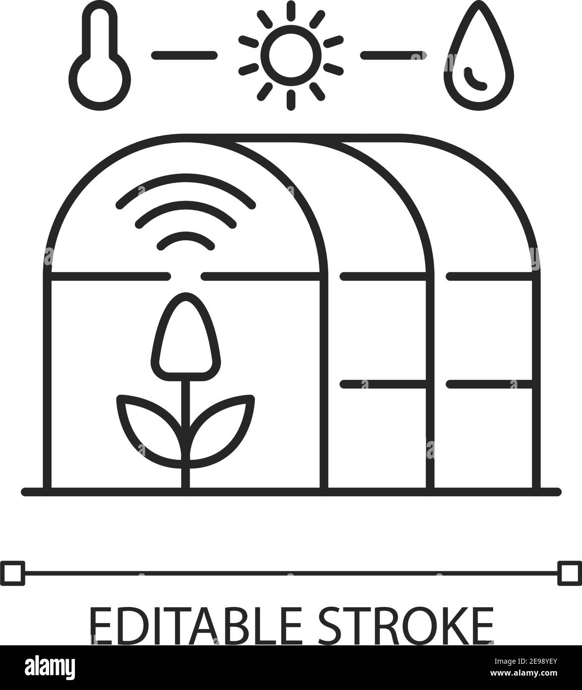 Smart greenhouse linear icon Stock Vector Image & Art - Alamy