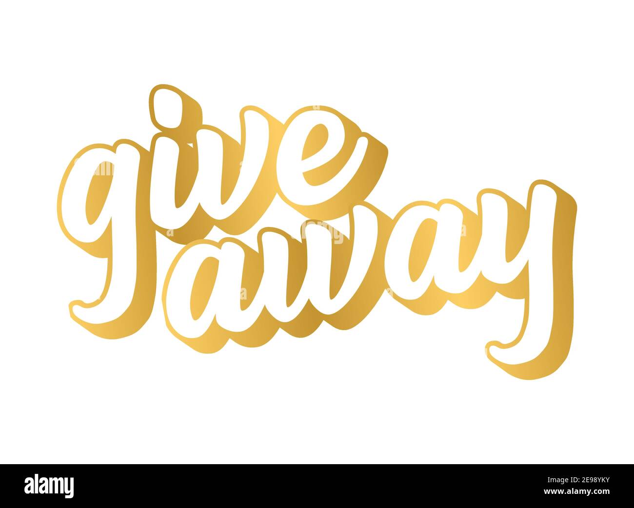 Hand sketched Giveaway word in gold on white background. Lettering for ...
