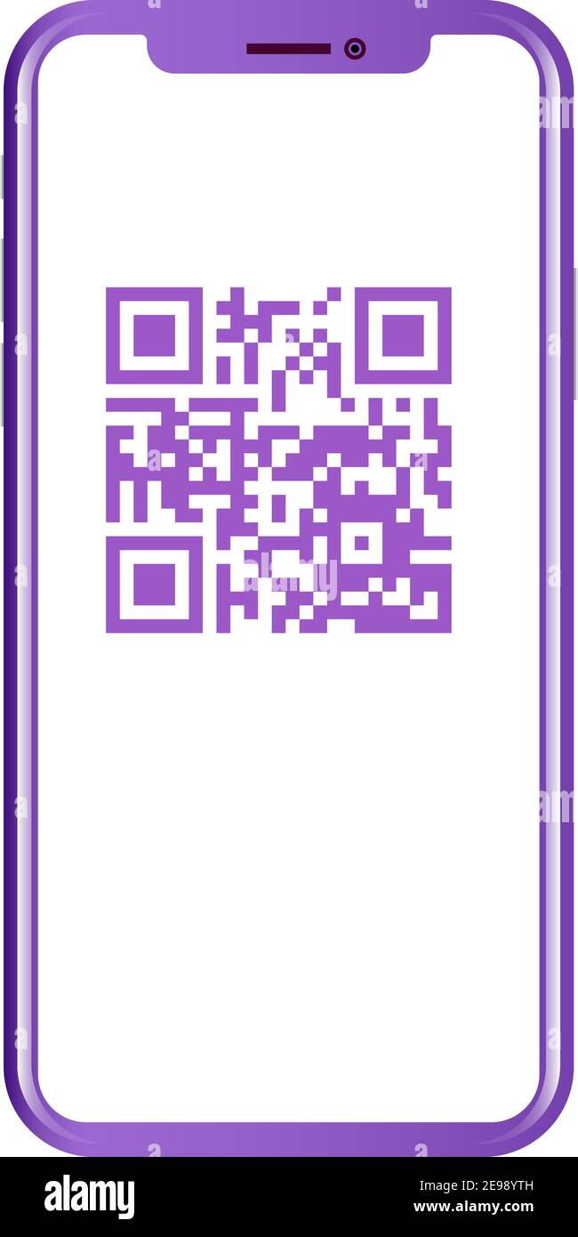 QR Code in Mobile Phone Screen. Digital qrcode ID reader in Smartphone ...