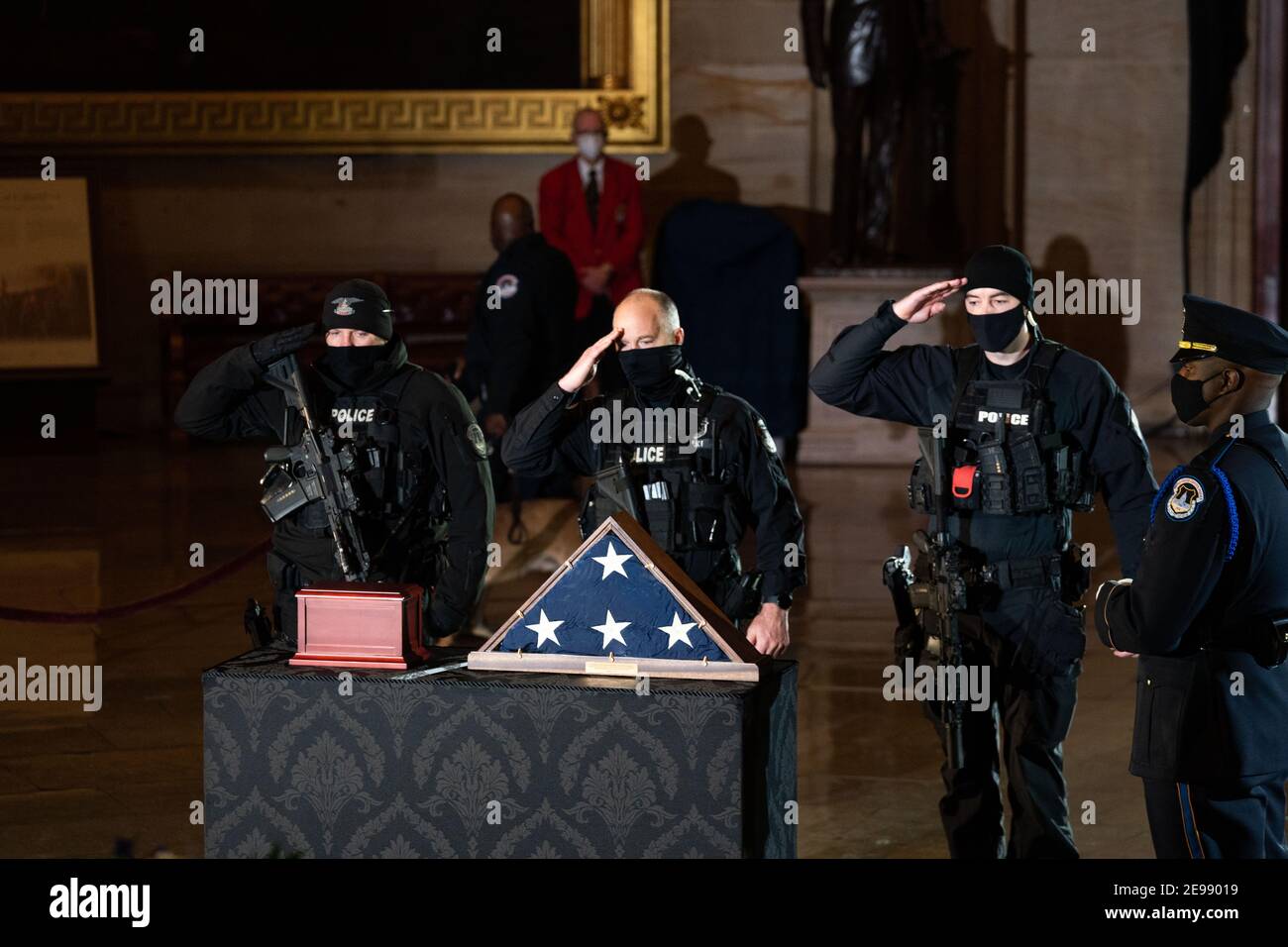 Capitol Police Officers Pay Their Respects To Officer Brian Sicknick