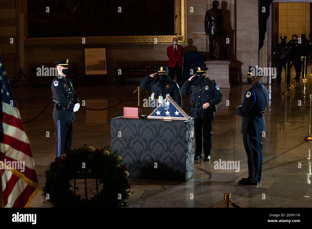 Capitol Police Officers Pay Their Respects To Officer Brian Sicknick