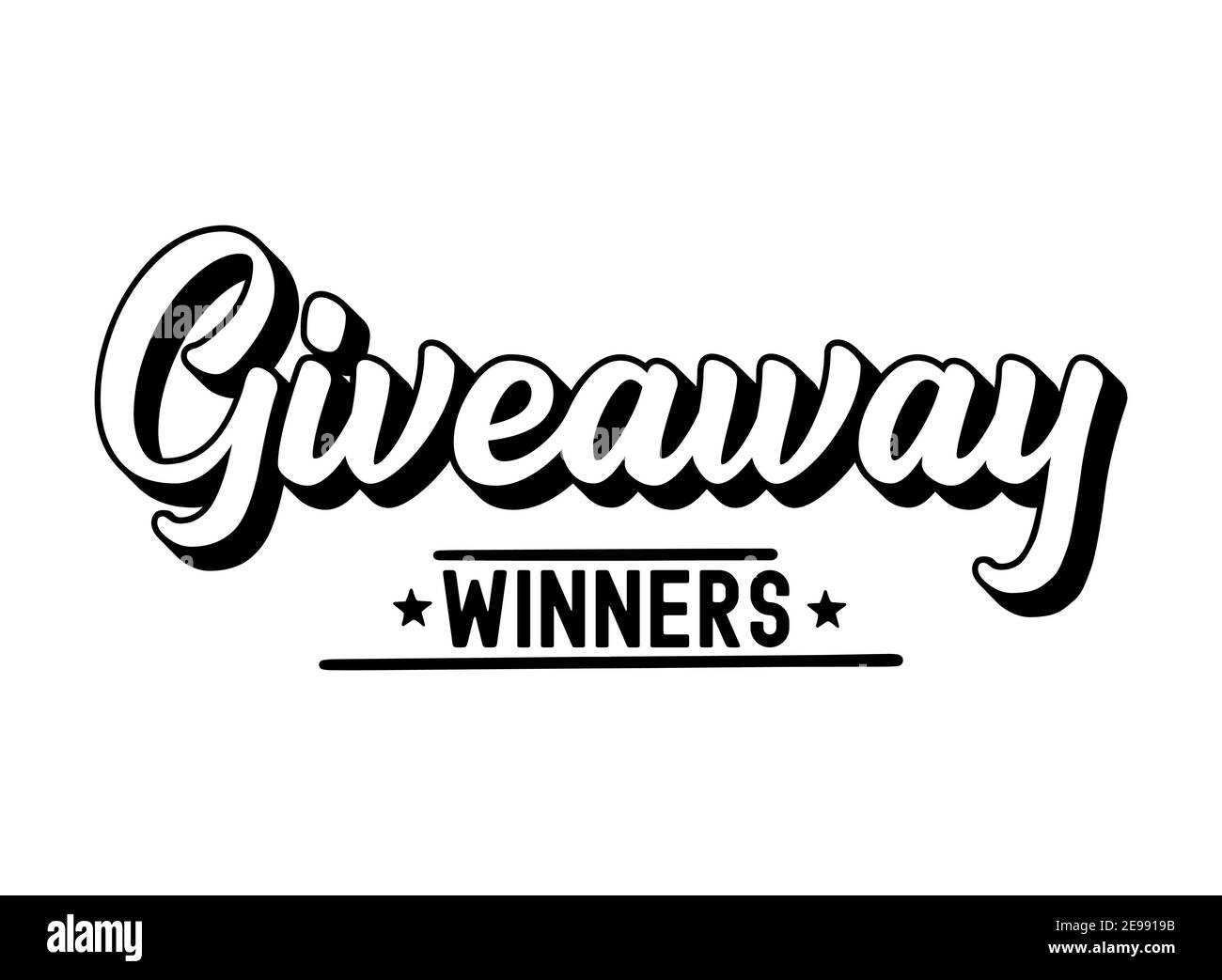 Hand sketched Giveaway. Winners text as logo. Lettering for poster ...