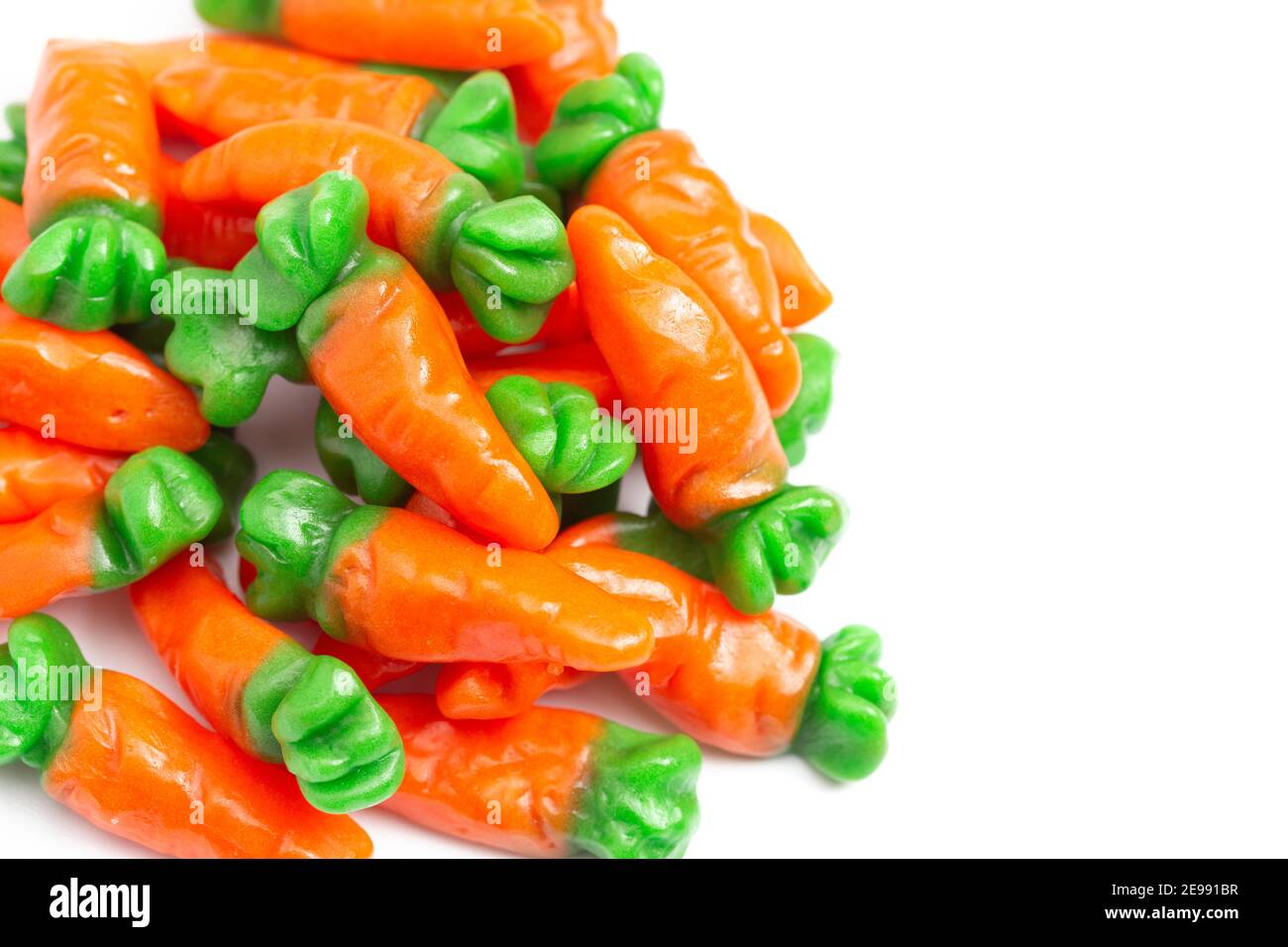 Gummy Candy Carrots Isolated on a White Background Stock Photo - Alamy