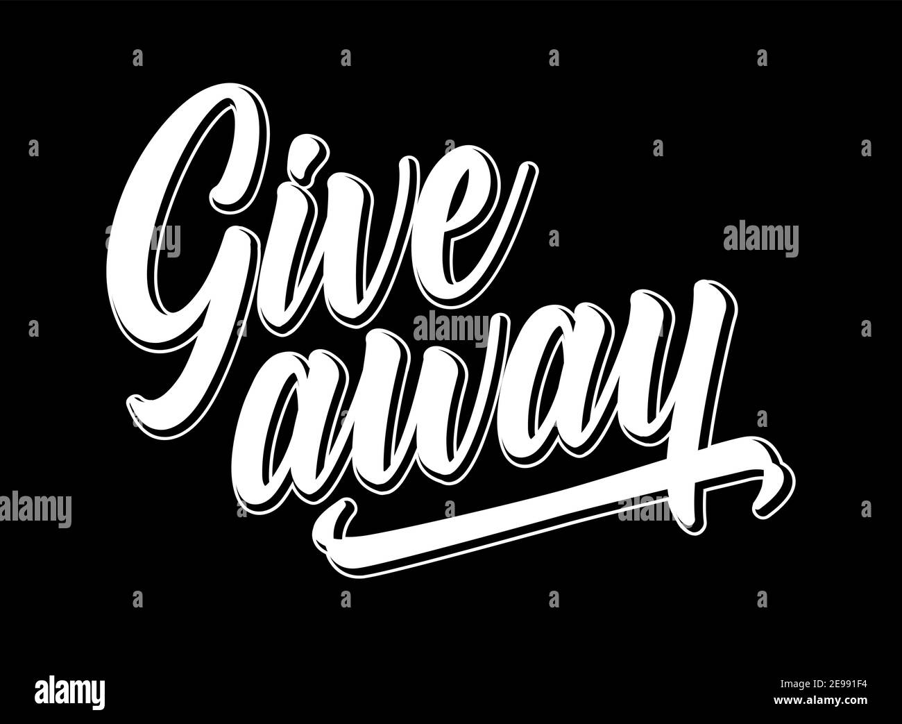 Hand sketched Giveaway word. Lettering for poster, banner, label ...
