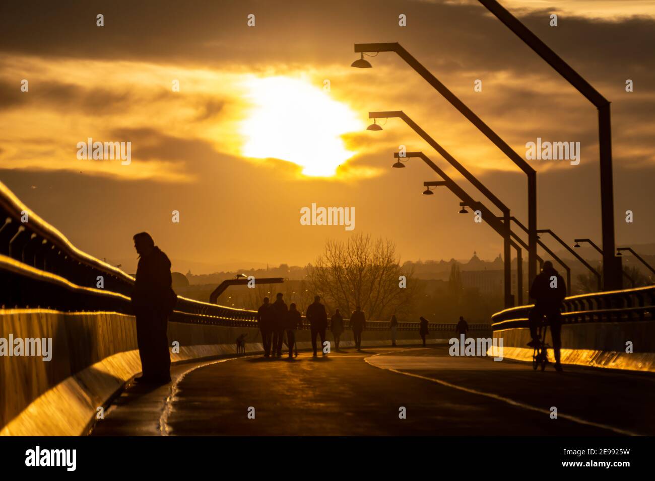 The "Steinitzsteg" Bridge is a pedestrian Bridge over the Danube River ...