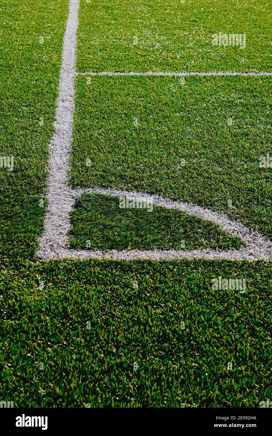 empty soccer field with green grass Stock Photo - Alamy