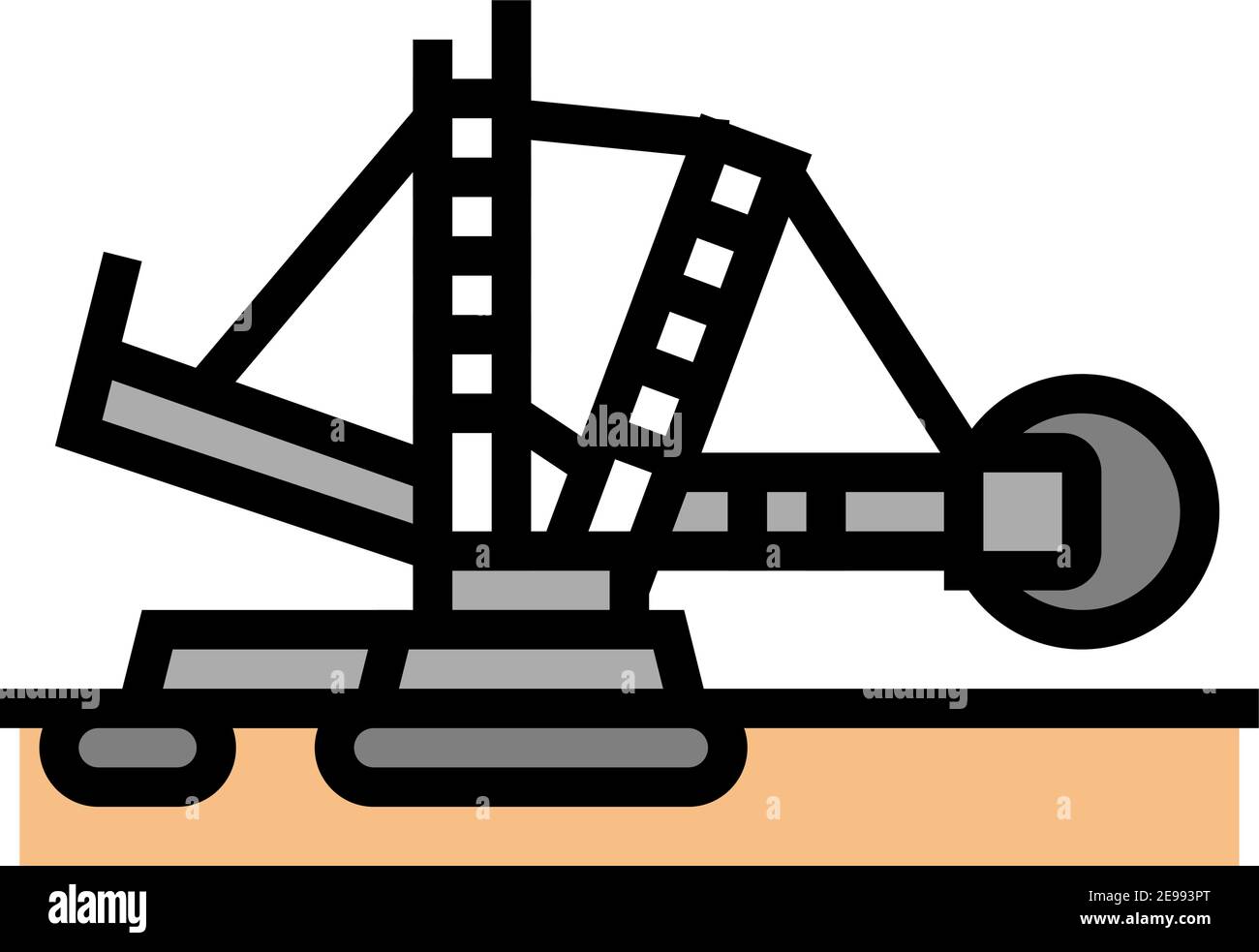 excavator mining stone color icon vector illustration Stock Vector ...