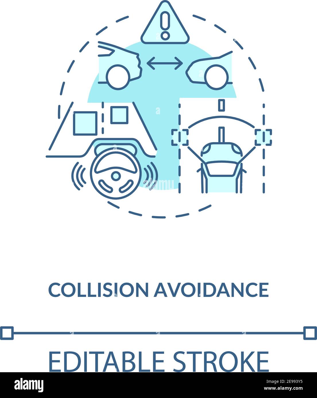 Collision avoidance concept icon Stock Vector Image & Art - Alamy