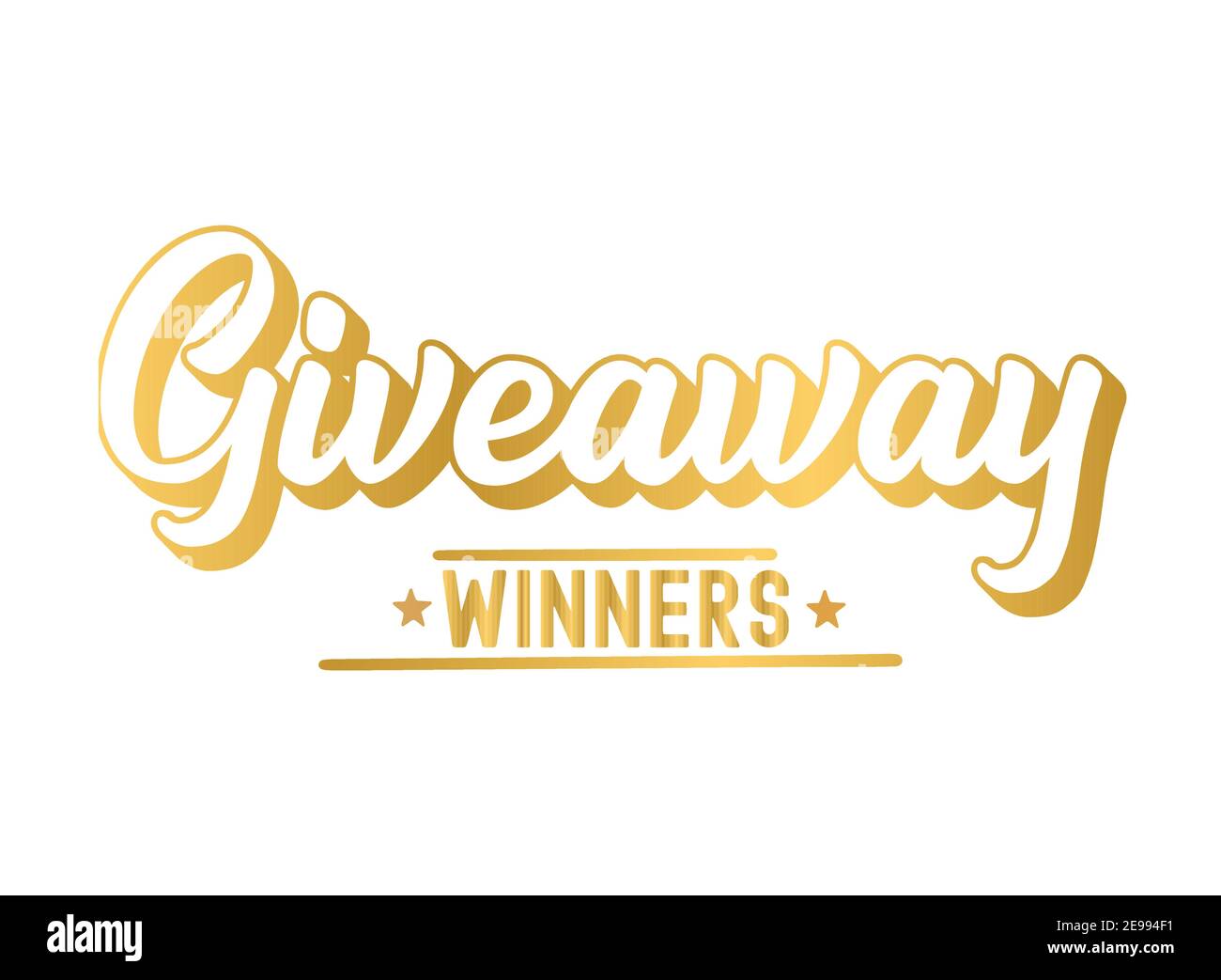 Hand sketched Giveaway. Winners quote in gold on white background ...