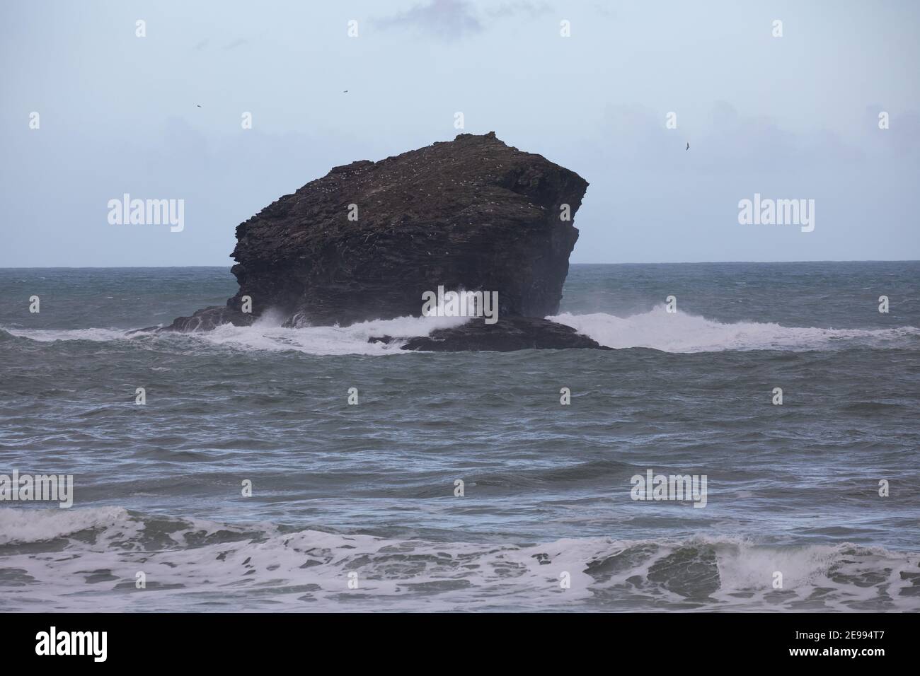 A view of Gull rock in Portreath, Cornwall,UK Stock Photo - Alamy
