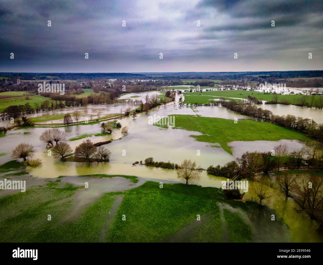 flooded dedham vale Stock Photo - Alamy