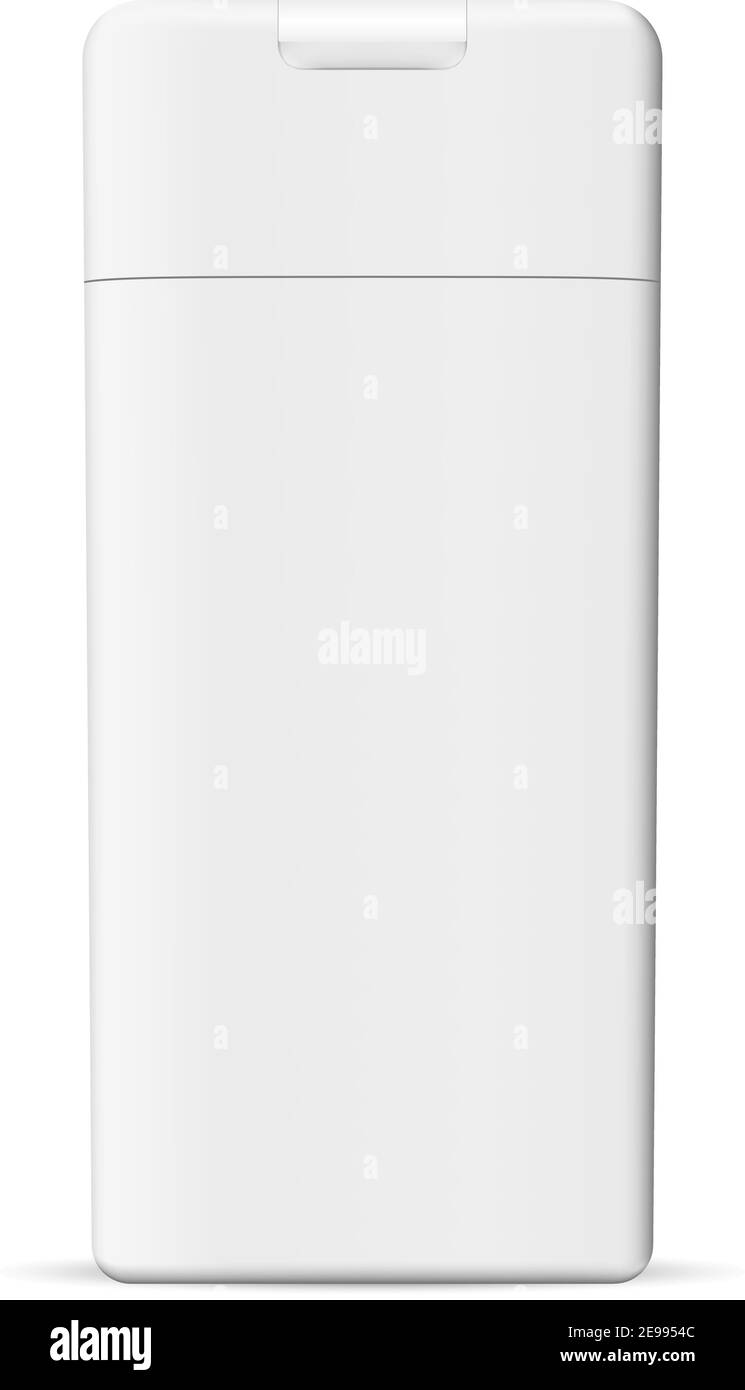 Rectangle Shampoo Cosmetic Container. White Bottle for Soap, Gel ...