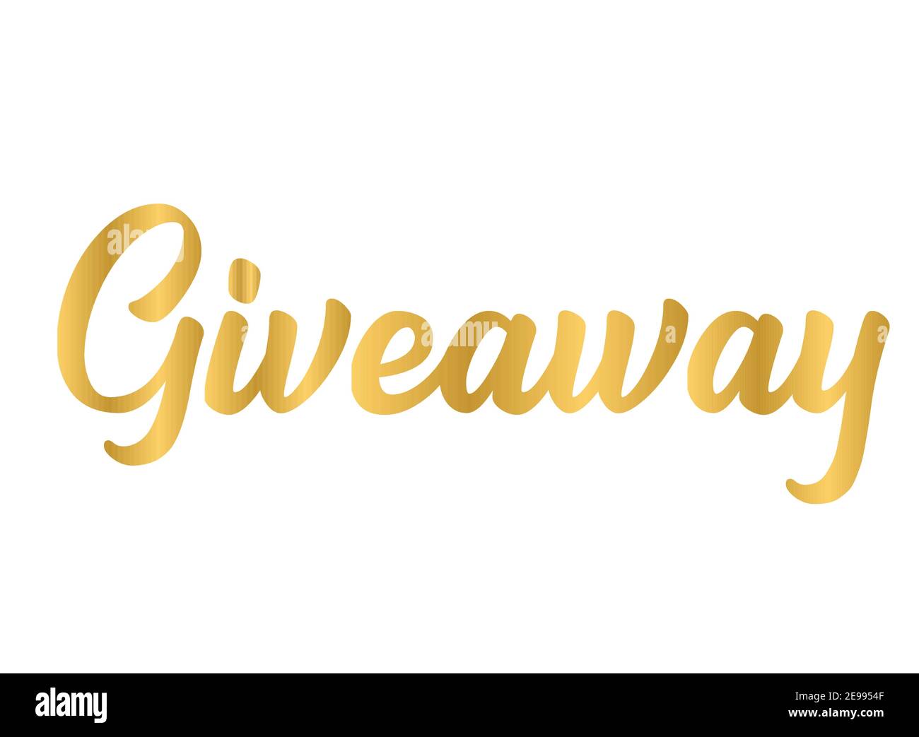 Hand sketched GIVEAWAY word in gold on white background. Lettering for ...