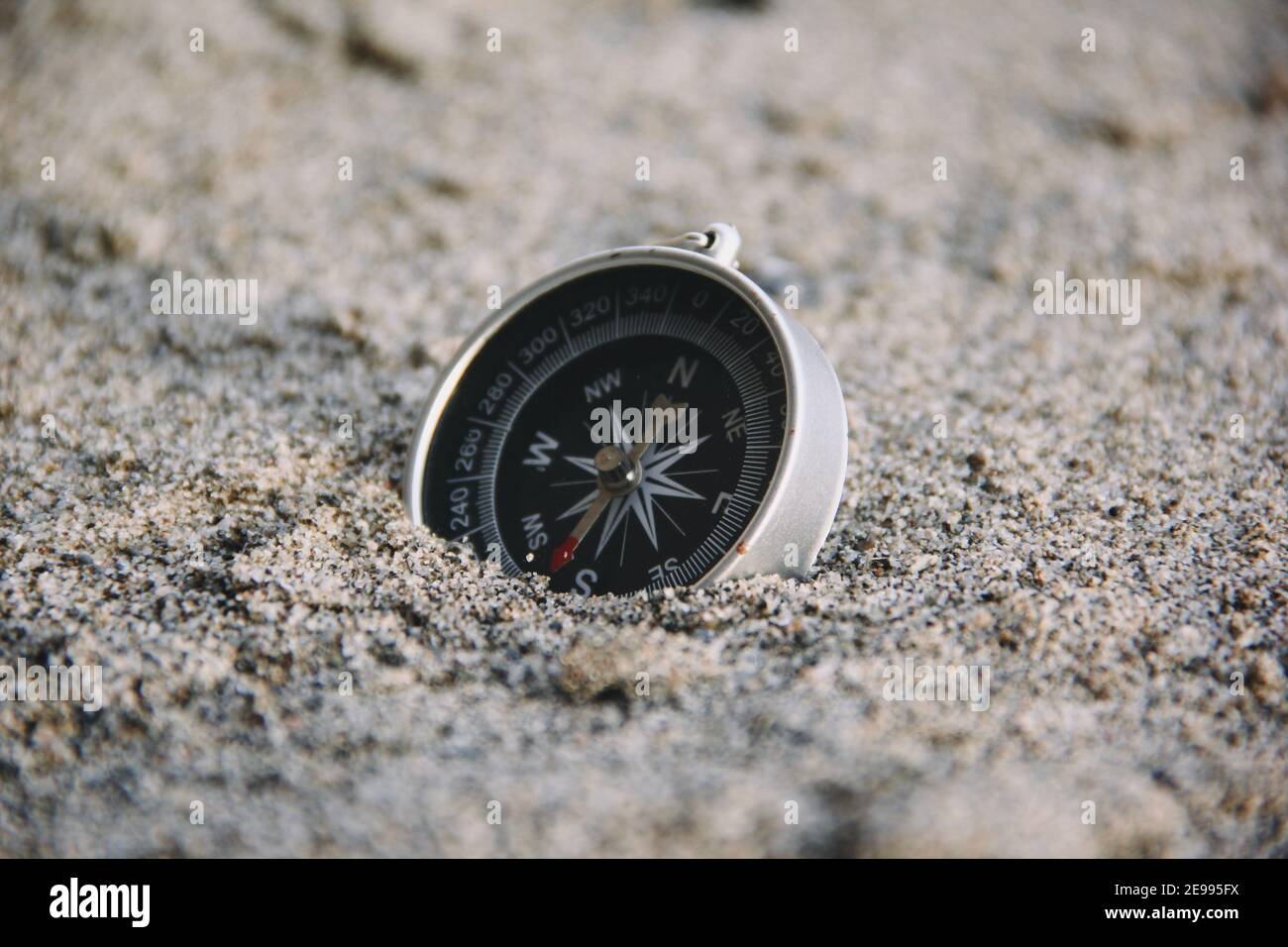 compass in the beach sand Stock Photo - Alamy