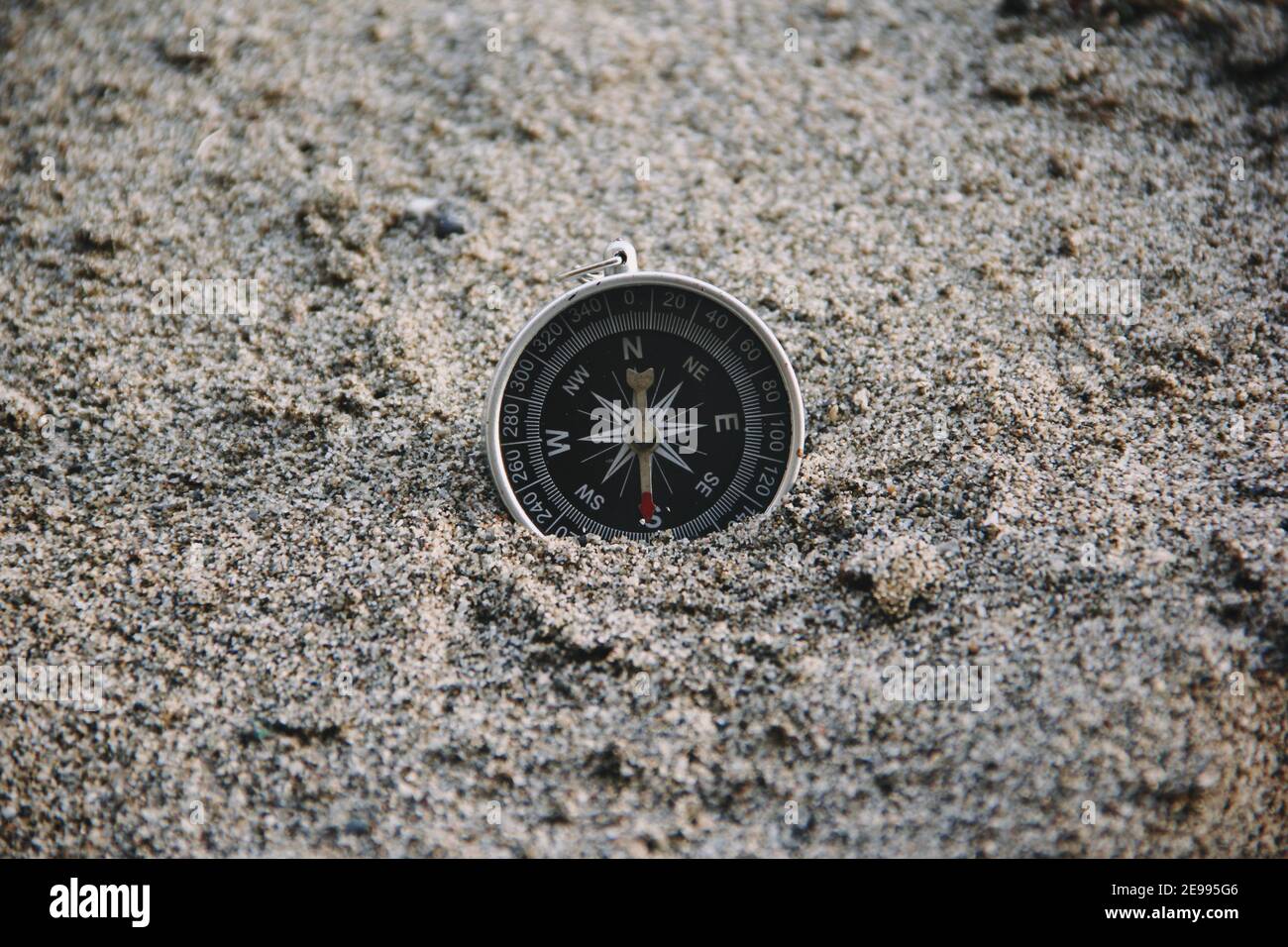 compass in the beach sand Stock Photo - Alamy