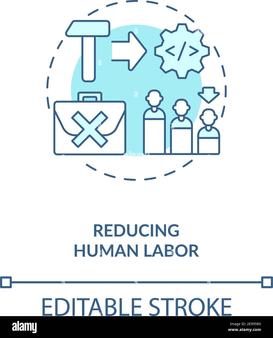 Reducing human labor concept icon Stock Vector Image & Art - Alamy