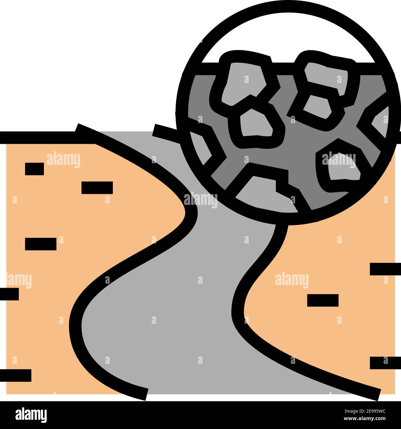 gravel road color icon vector illustration Stock Vector Image & Art - Alamy