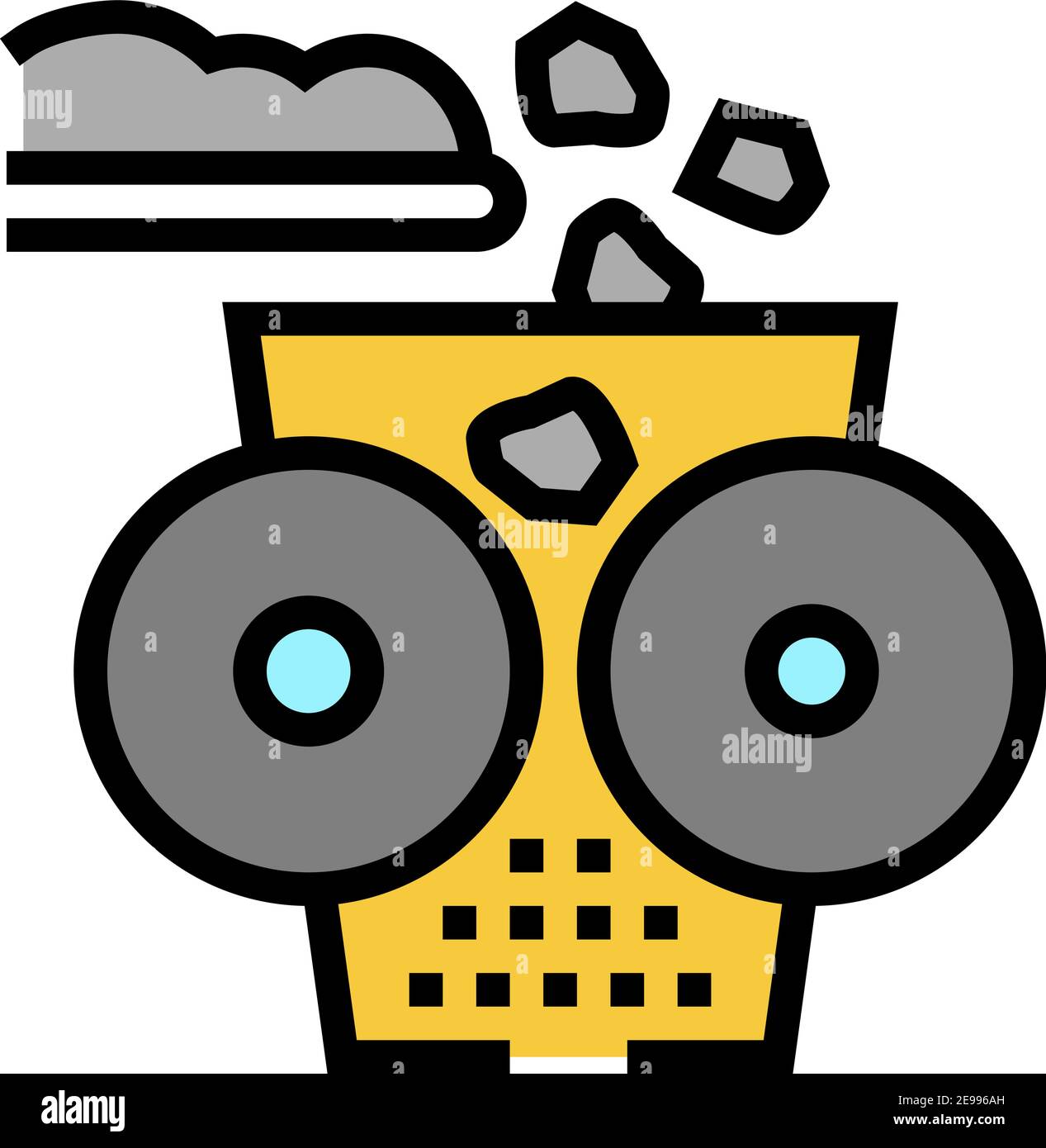 crushing stone machine color icon vector illustration Stock Vector ...