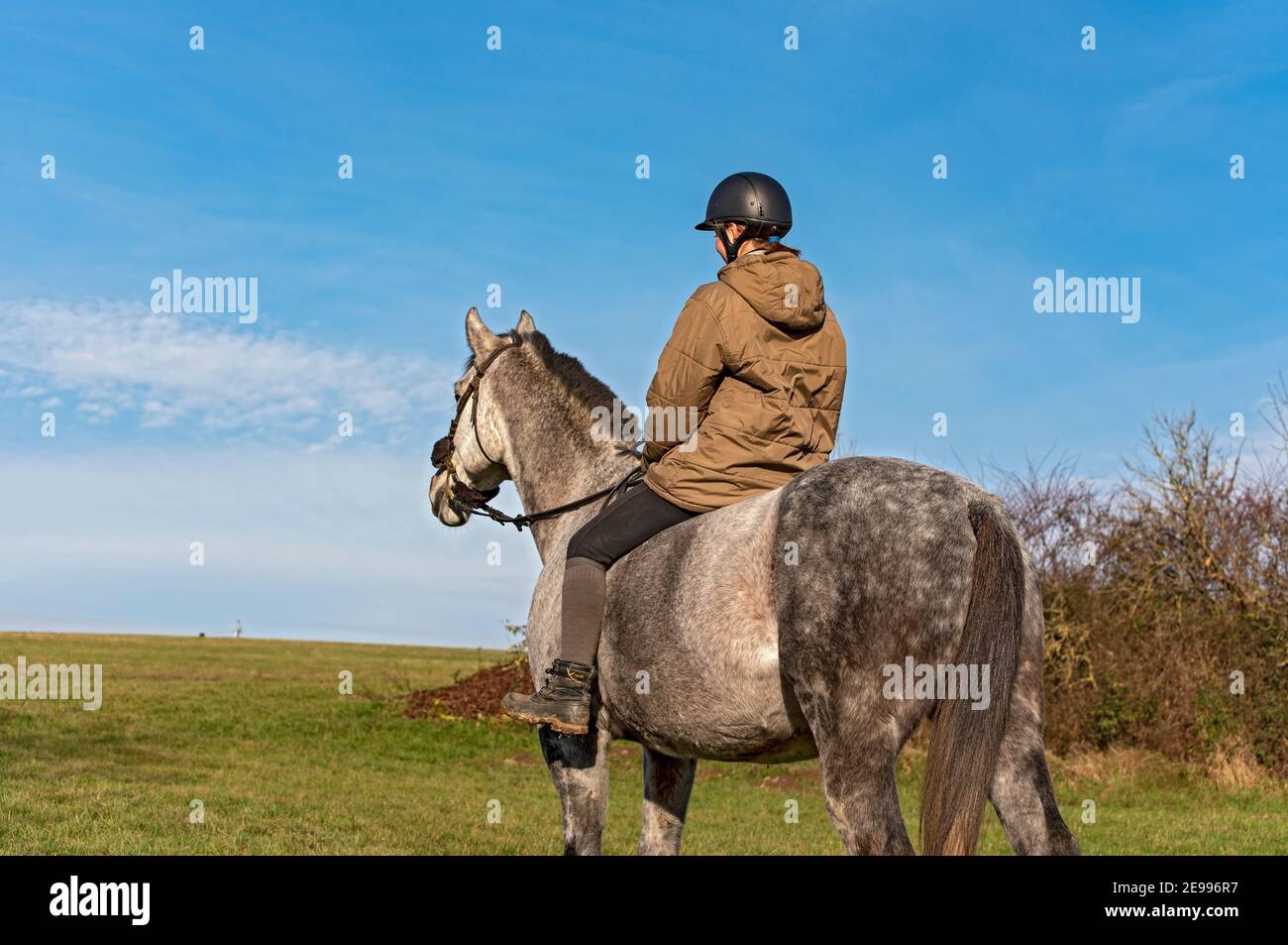 Woman girl riding bareback hi-res stock photography and images - Alamy