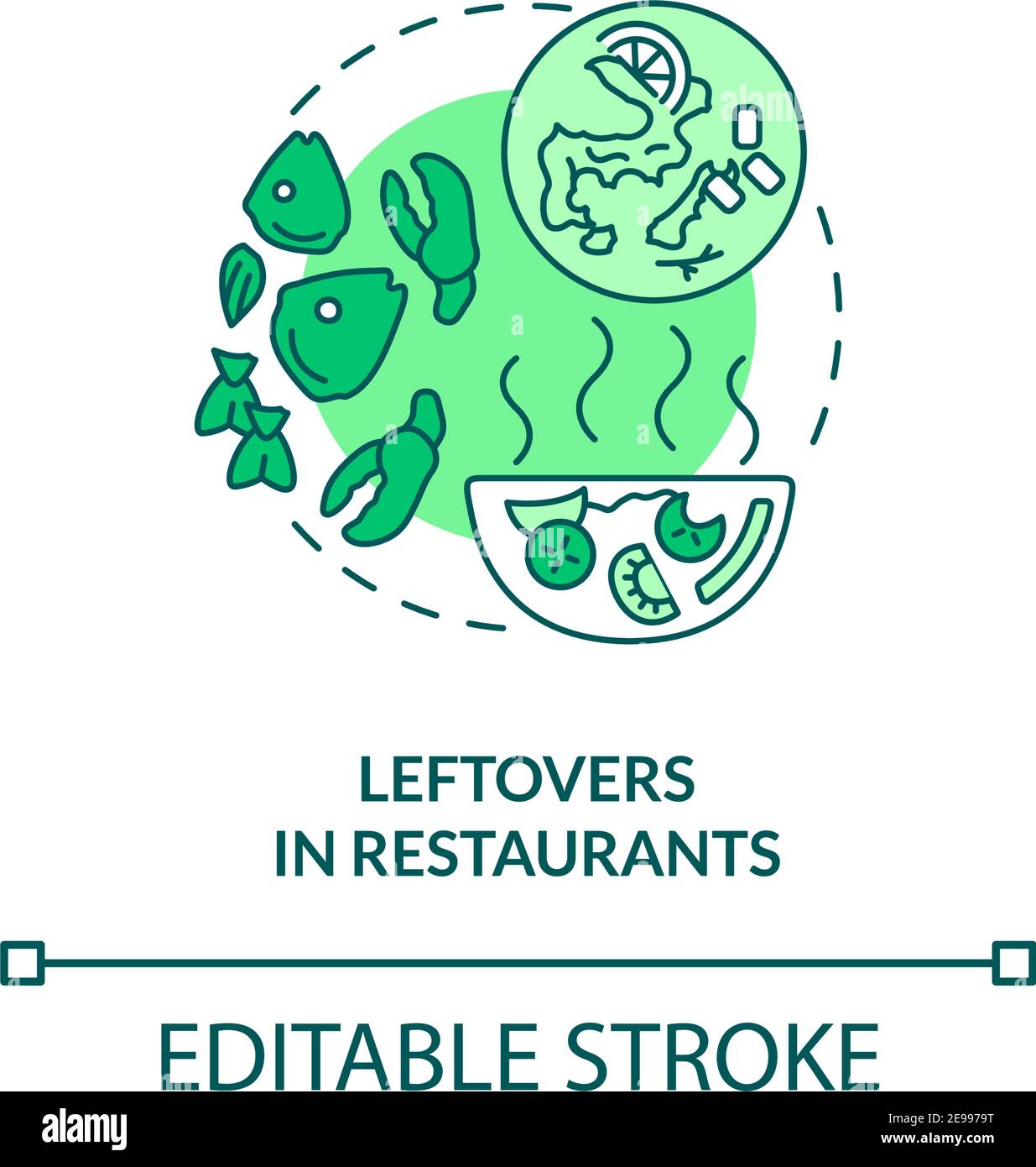 Leftovers in restaurants concept icon Stock Vector Image & Art - Alamy