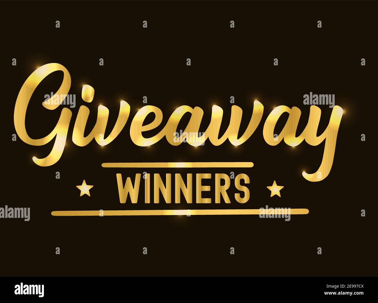 Hand sketched Giveaway. Winners quote in gold on black background ...