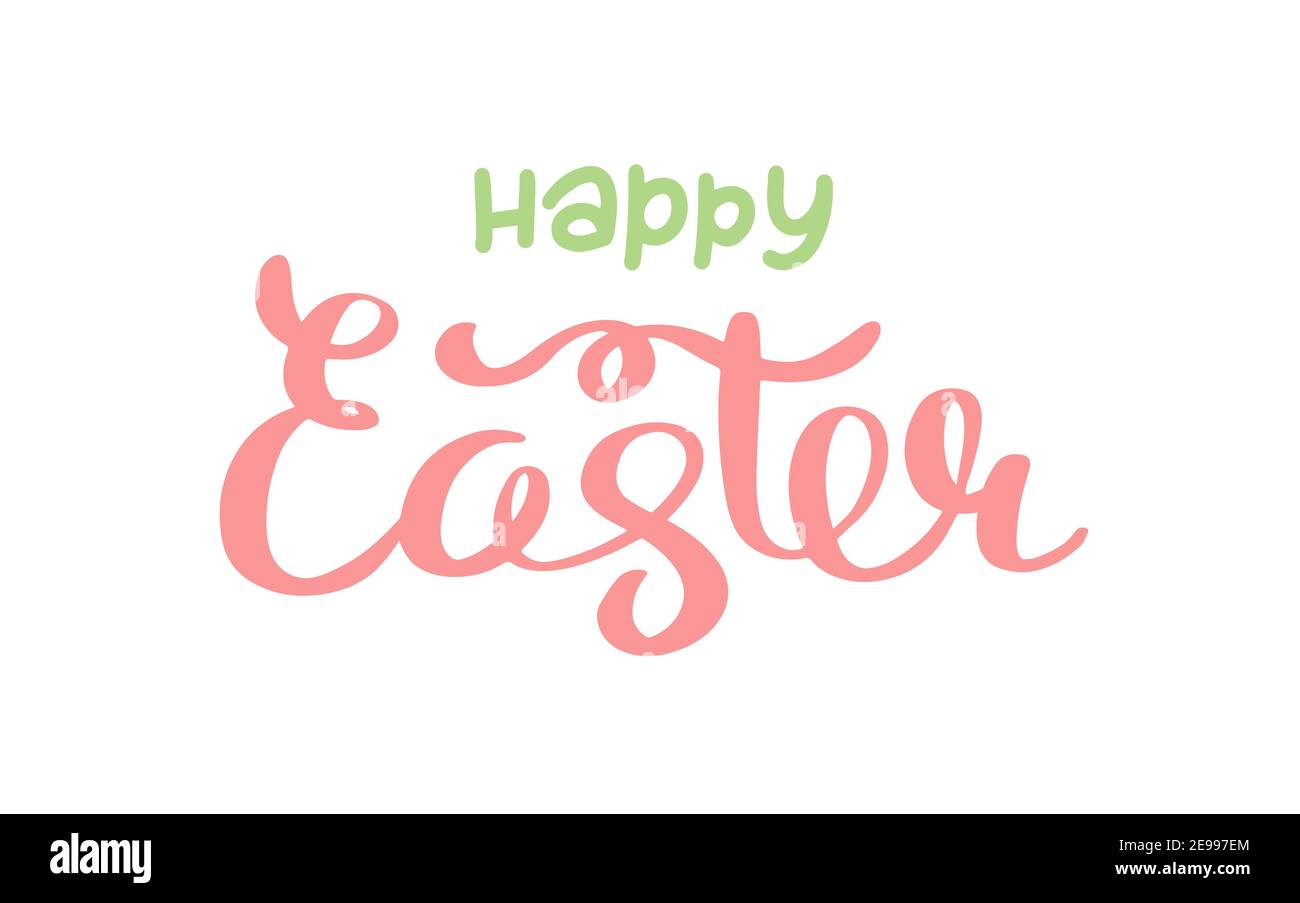 Happy easter lettering. Cute hand drawn vector illustration, card ...