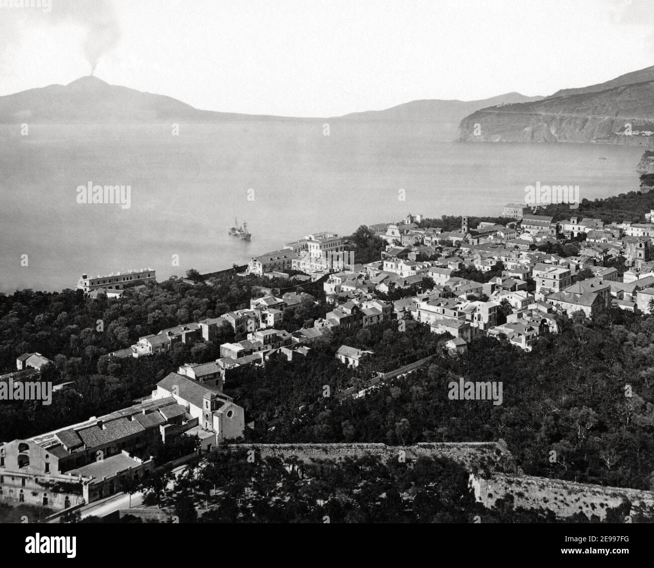 Late 19th century photograph - Sorrento and Mount Vesuvius, Italy Stock ...