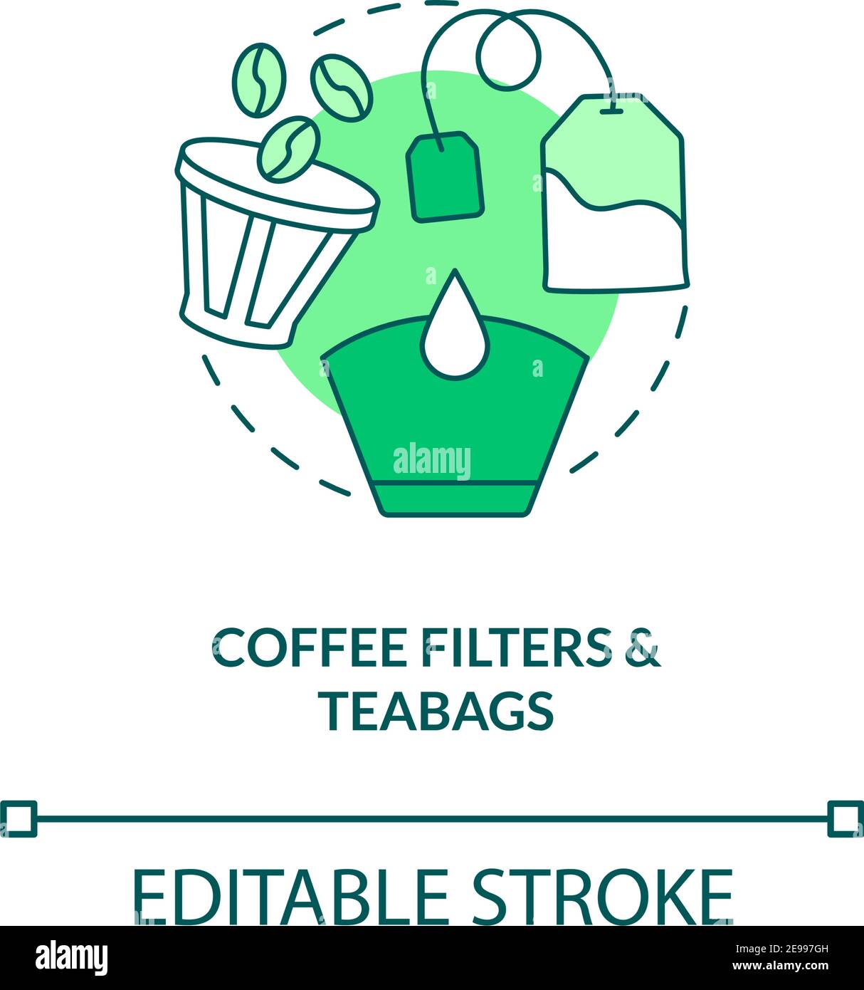 Coffee filters and teabags concept icon Stock Vector Image & Art - Alamy