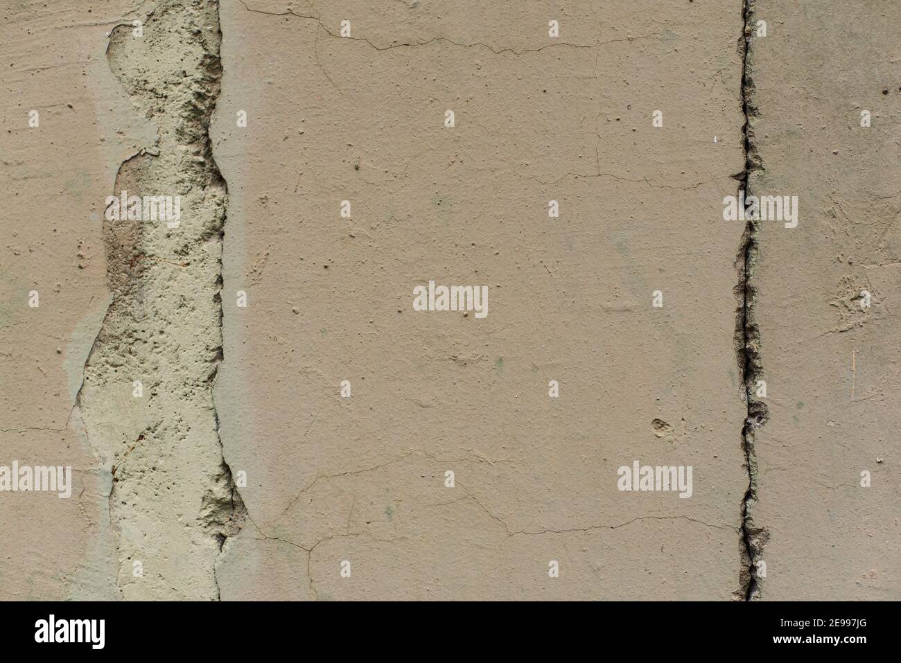 Grey texture of old broken asphalt road or wall big abrasions cracks on ...