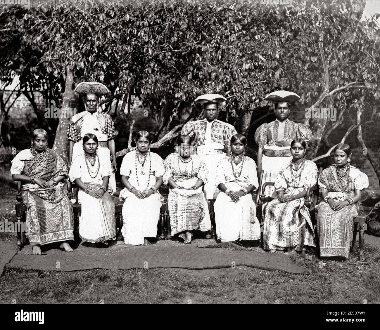 Late 19th century photograph - Native Chiefs, Kandy, Ceylon, Sri Lanka ...