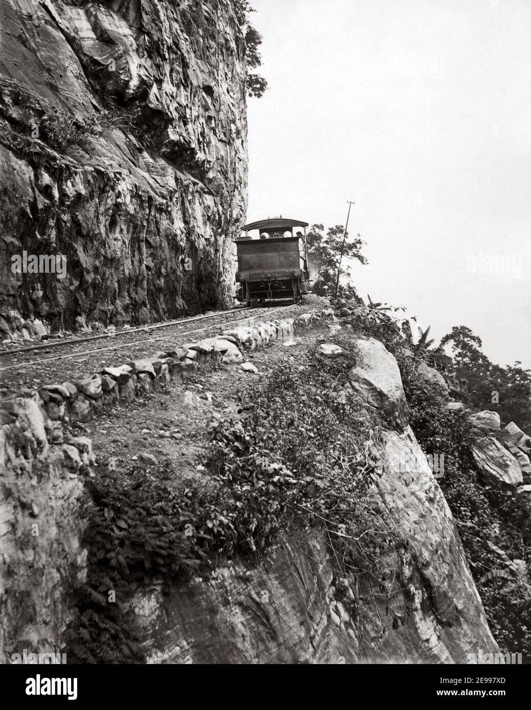 Late 19th century photograph - view of mountainous Railway, Ceylon, Sri ...