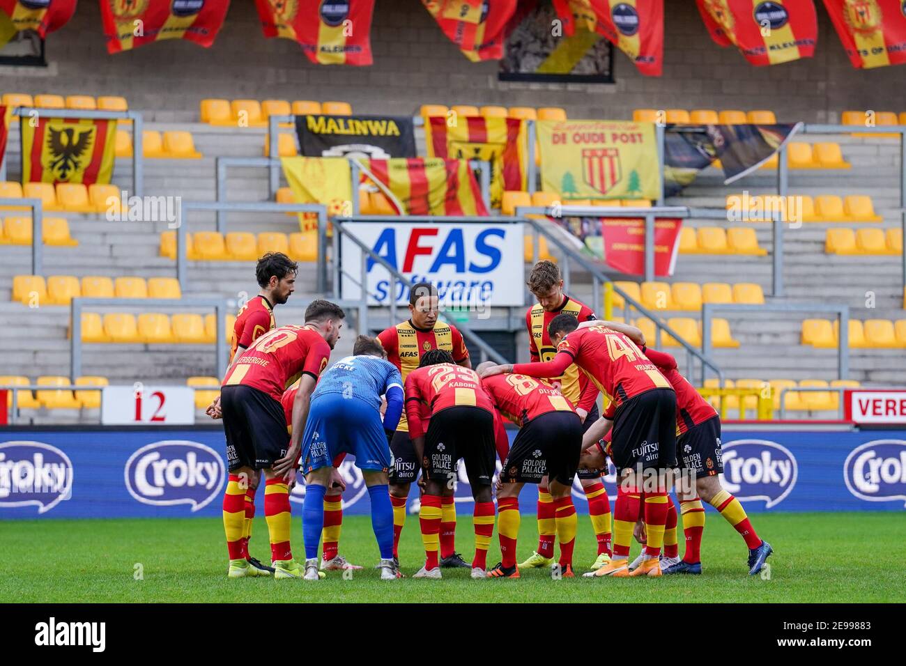 MECHELEN, BELGIUM - FEBRUARY 3: team of KV Mechelen during the Croky ...