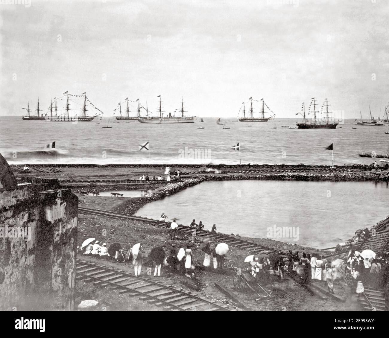 Late 19th century photograph - Fleet off Bombay, Mumbai Stock Photo - Alamy