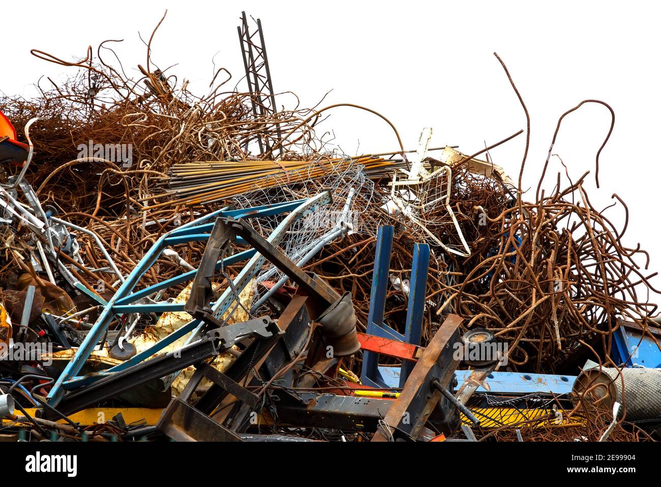 Scrap metal on white background. Industrial waste Stock Photo - Alamy