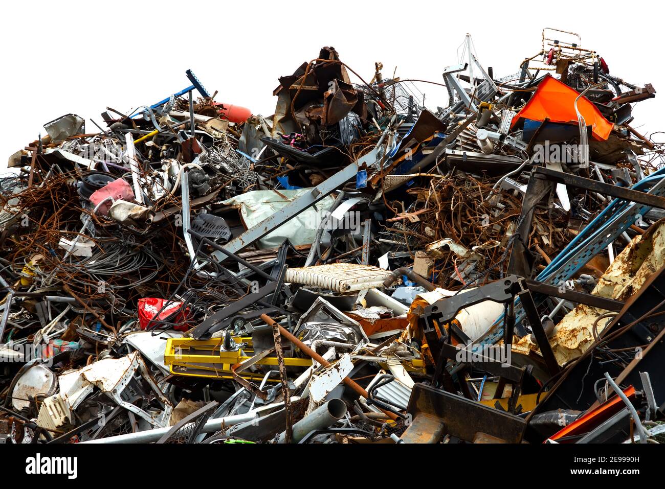 Scrap metal on white background. Industrial waste Stock Photo - Alamy