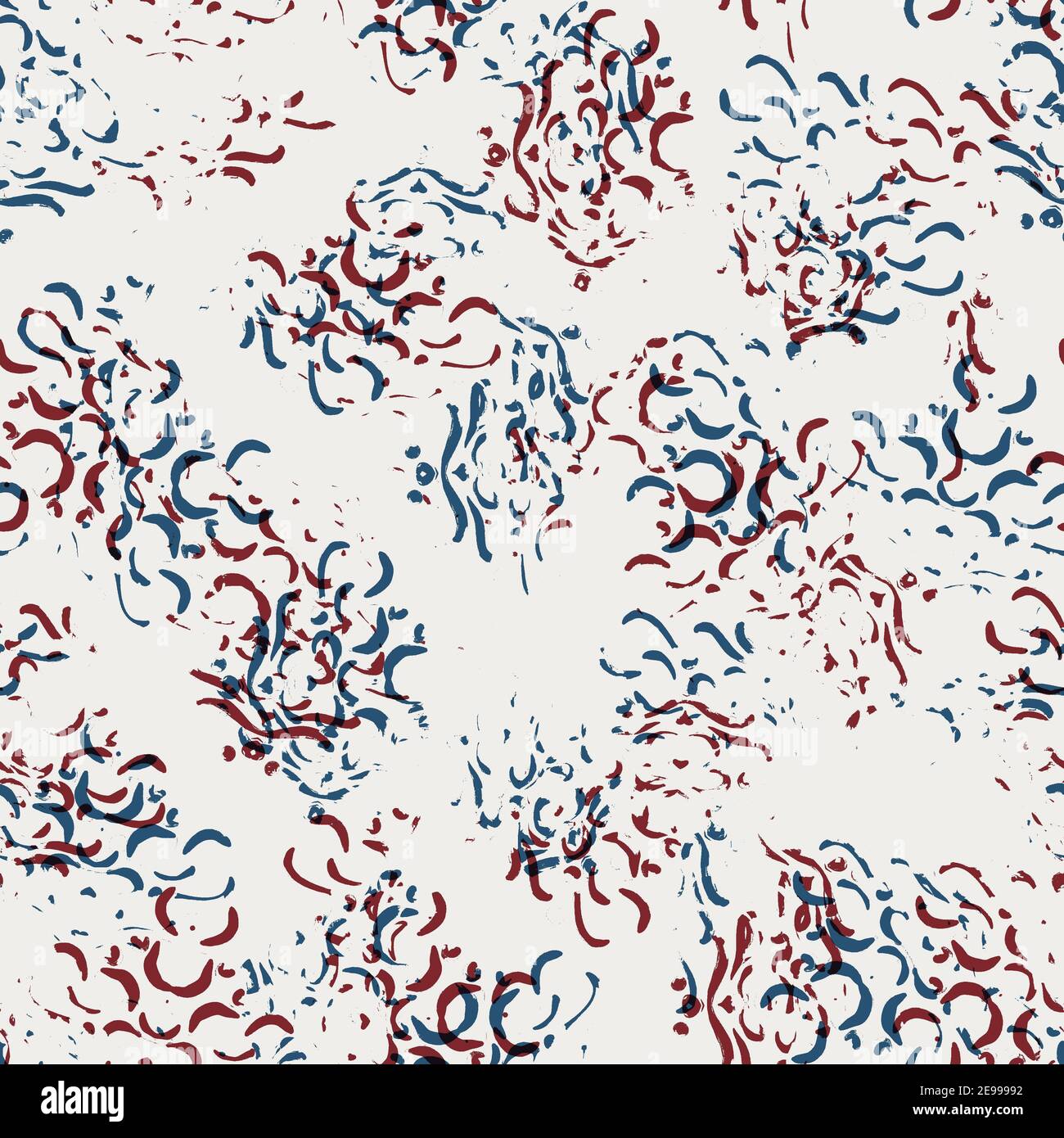 Seamless damask pattern in red blue black white Stock Photo - Alamy