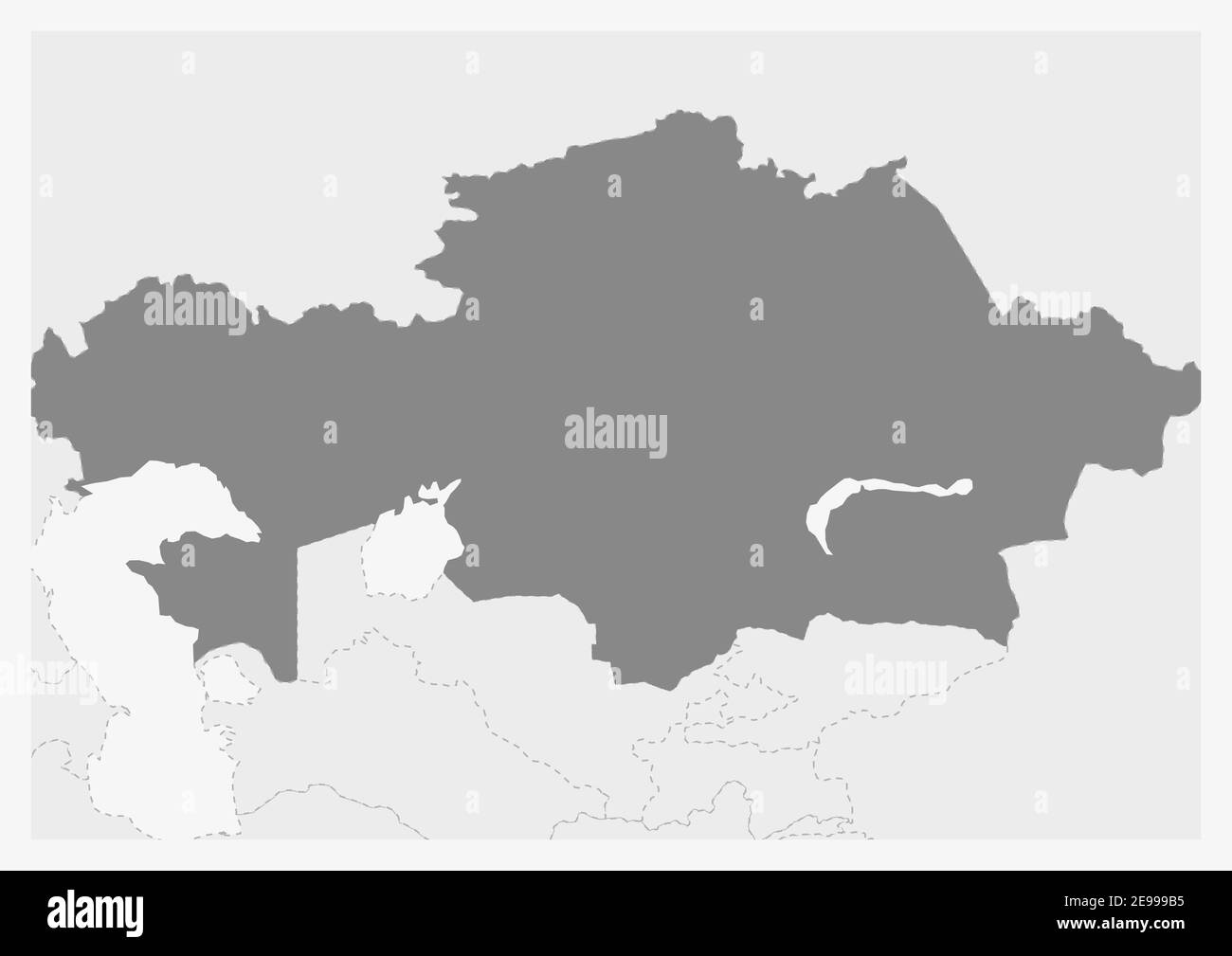 Map of Asia with highlighted Kazakhstan map, gray map of Kazakhstan ...