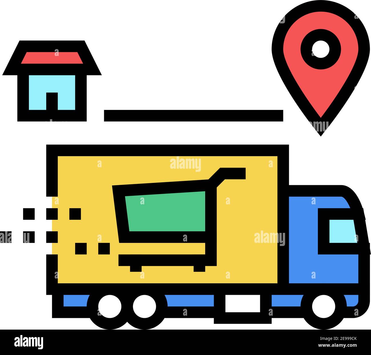 shop delivery service color icon vector illustration Stock Vector Image ...