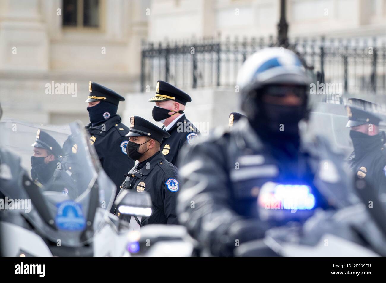 Washington DC, USA. 3rd Feb 2021. U.S. Capitol Police salute as a ...