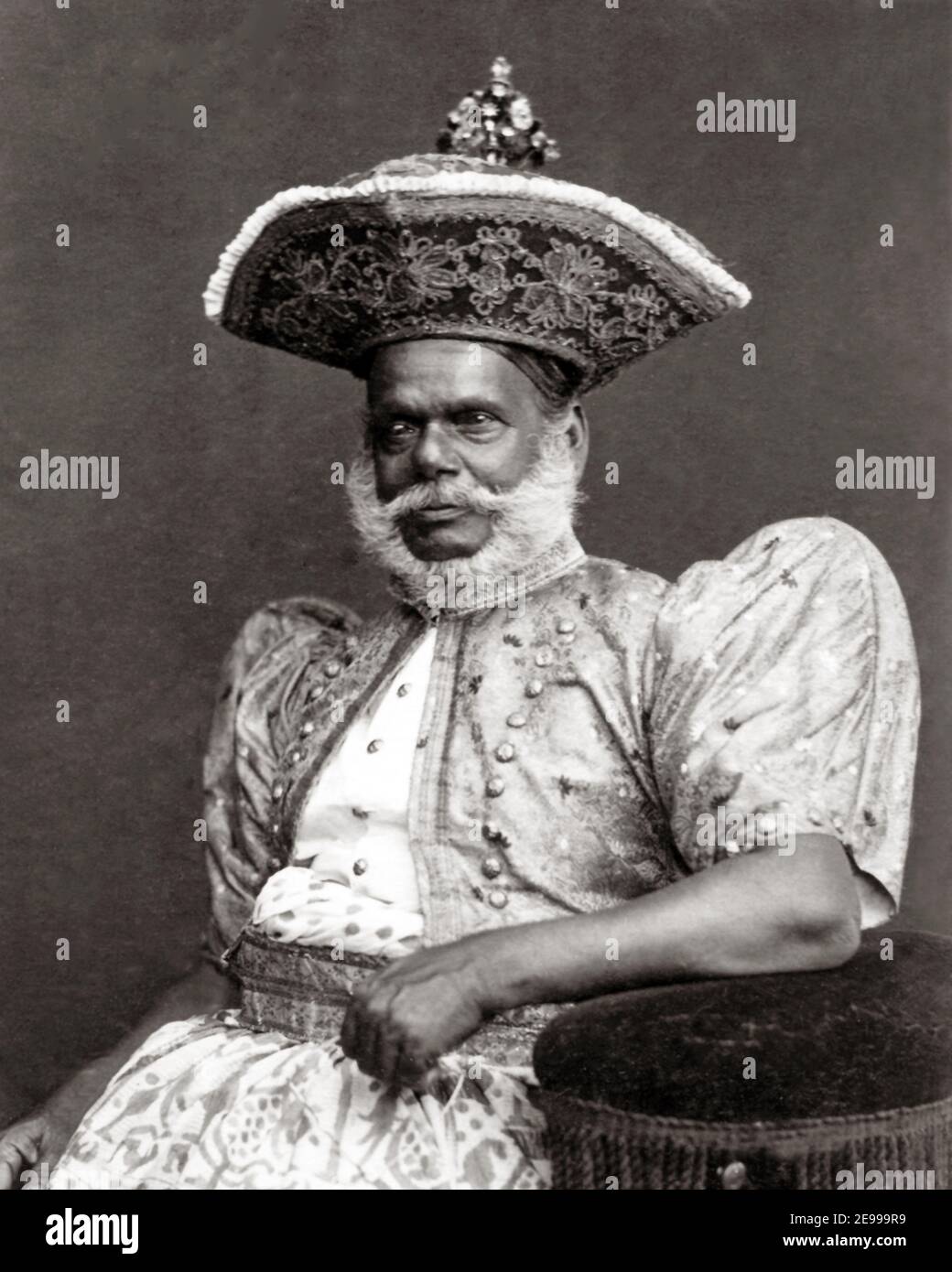 Late 19th century photograph - Native Chief, Ceylon, Sri Lanka Stock ...