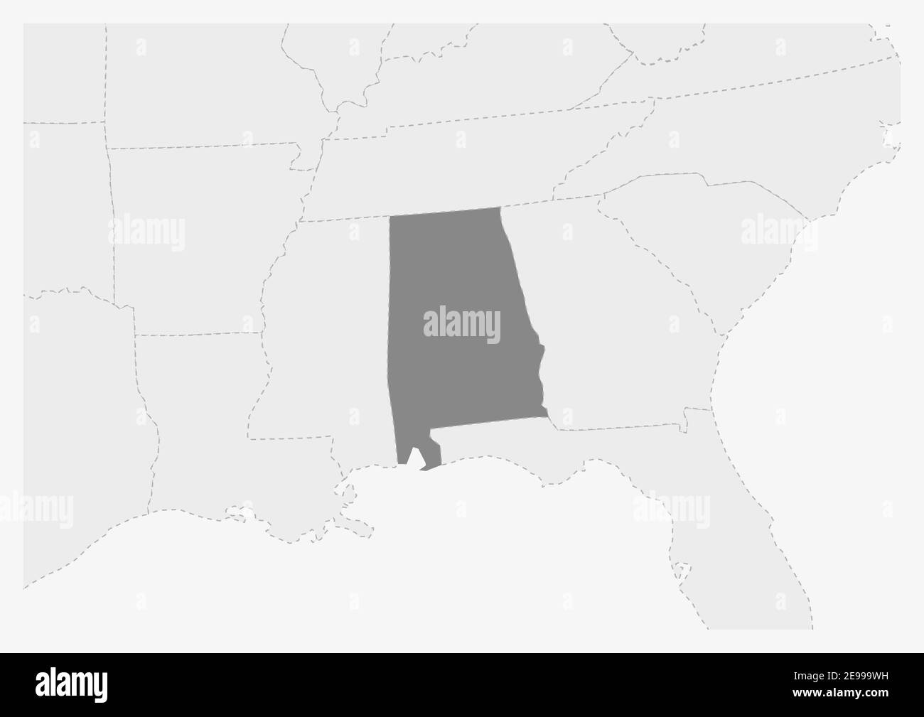 Map of USA with highlighted Alabama map, gray map of US State Alabama ...