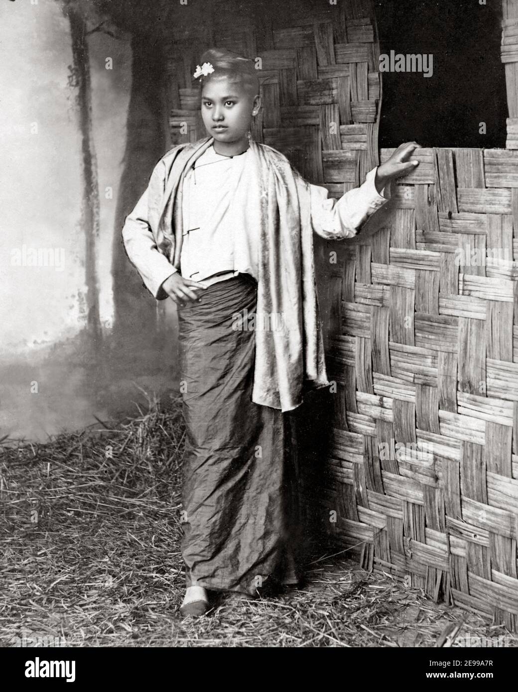 Late 19th century photograph - Burmese Girl, Burma Stock Photo - Alamy
