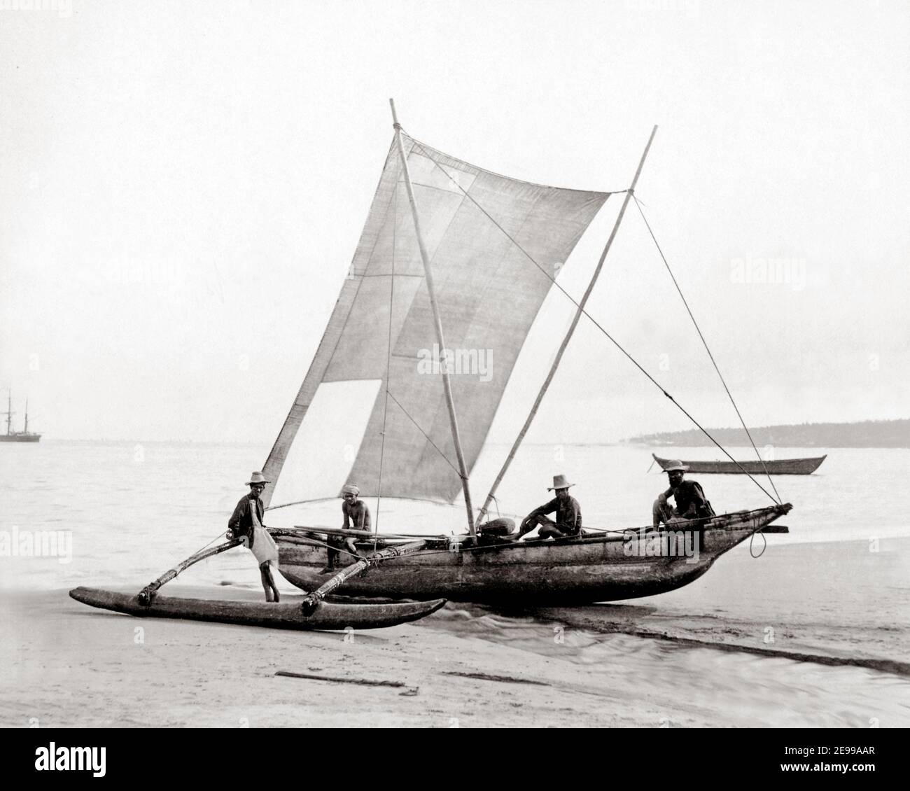 Late 19th century photograph - Fishing boat, India Stock Photo - Alamy
