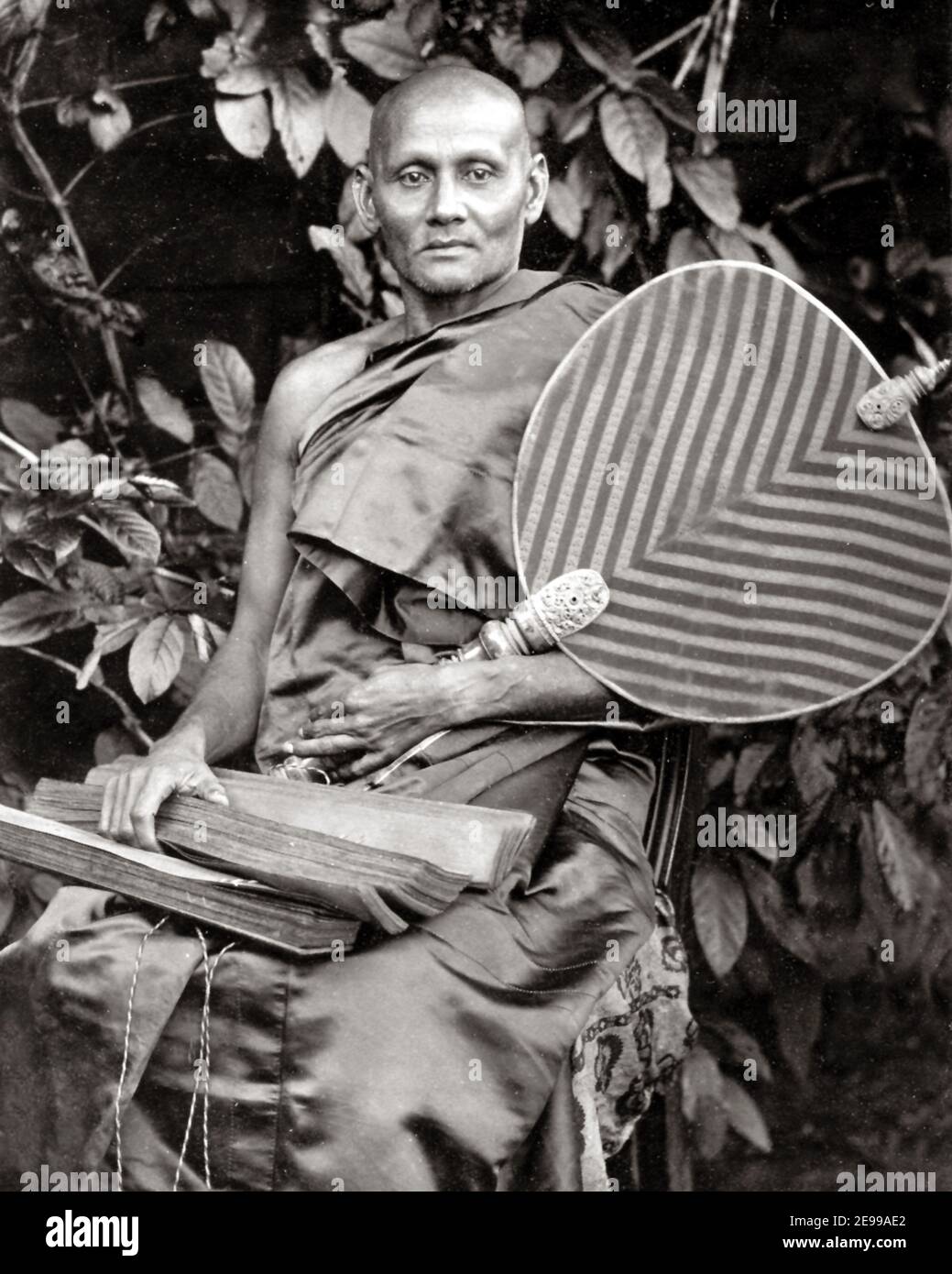 Late 19th century photograph - Buddhist monk, Ceylon, Sri Lanka Stock ...