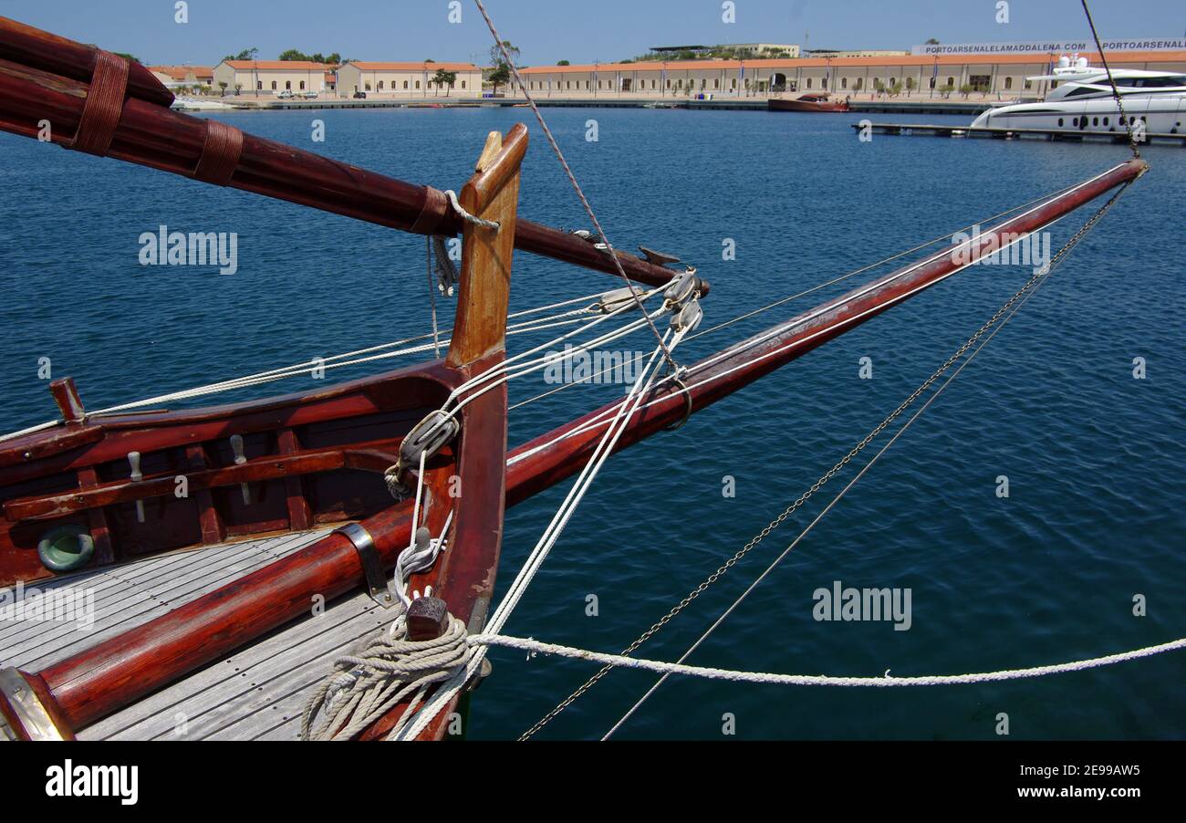 La Maddalena, Sardinia, Italy. Traditional wooden boat Stock Photo - Alamy