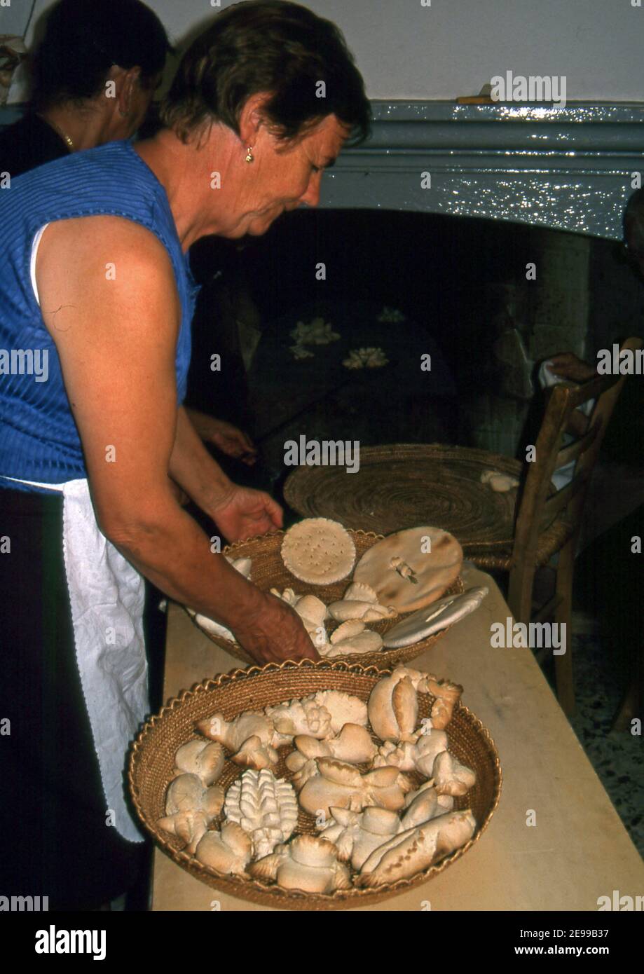 Traditional bread of Sardinia (scanned from colorslide Stock Photo - Alamy