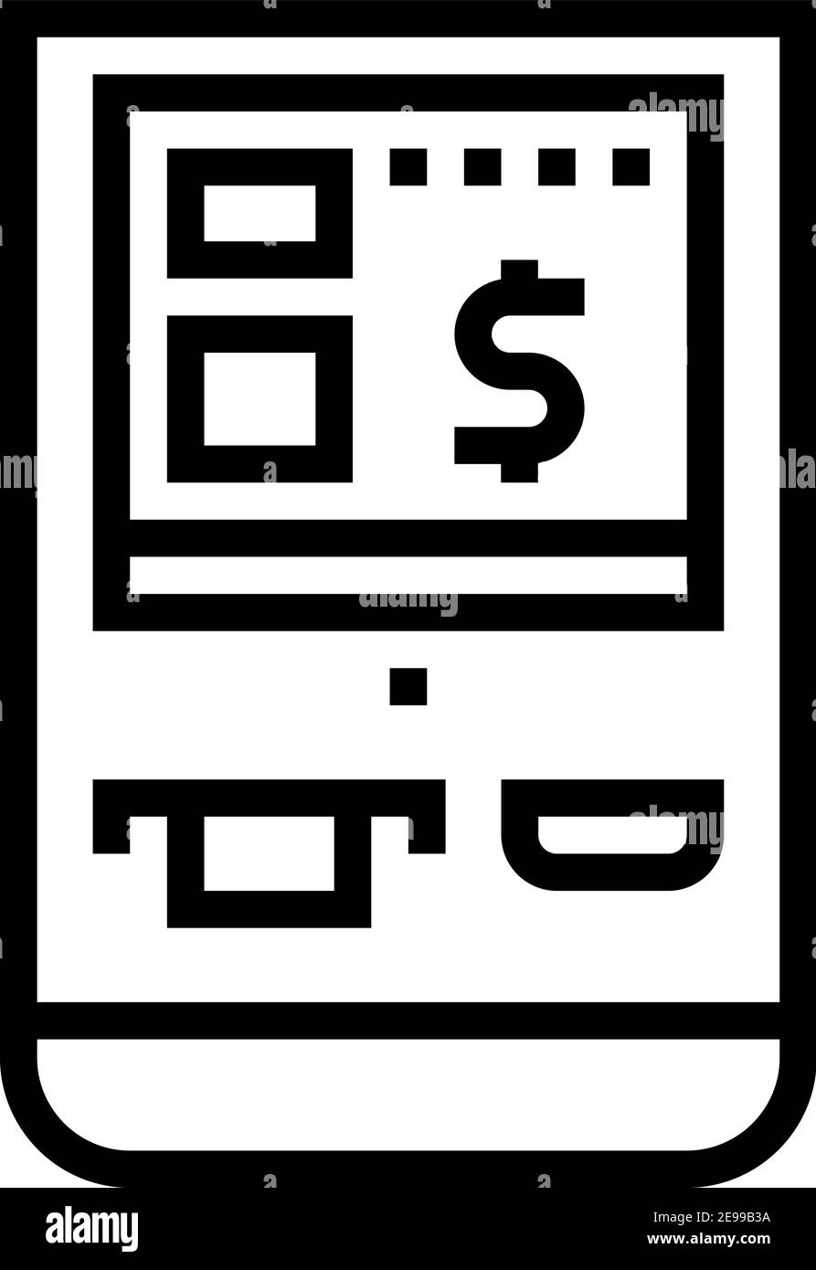 multifunctional pos terminal line icon vector illustration Stock Vector ...